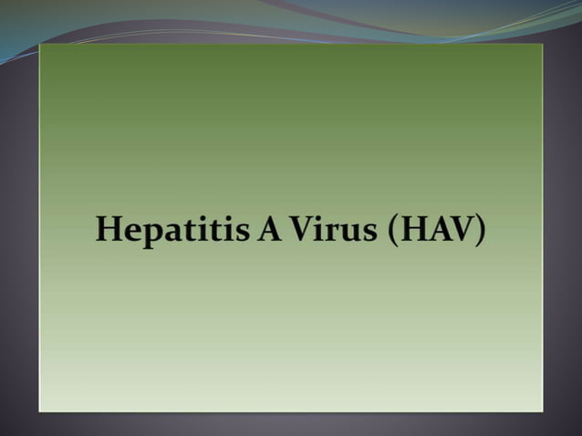 Hepatitis A Virus (HAV).pptx | Infectious Diseases | Diseases and ...