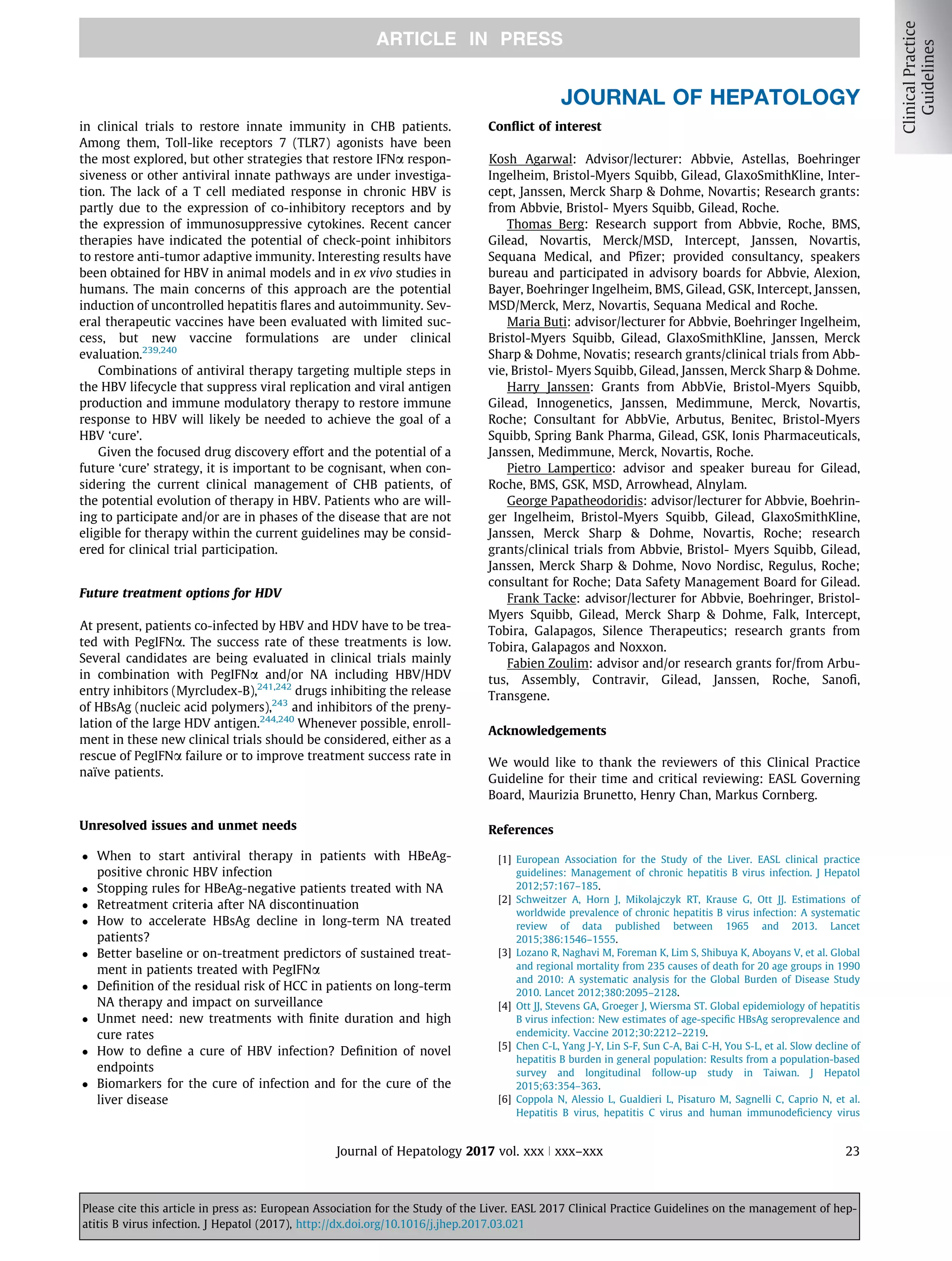 Hepatitis b easl hbv 2017 | PDF