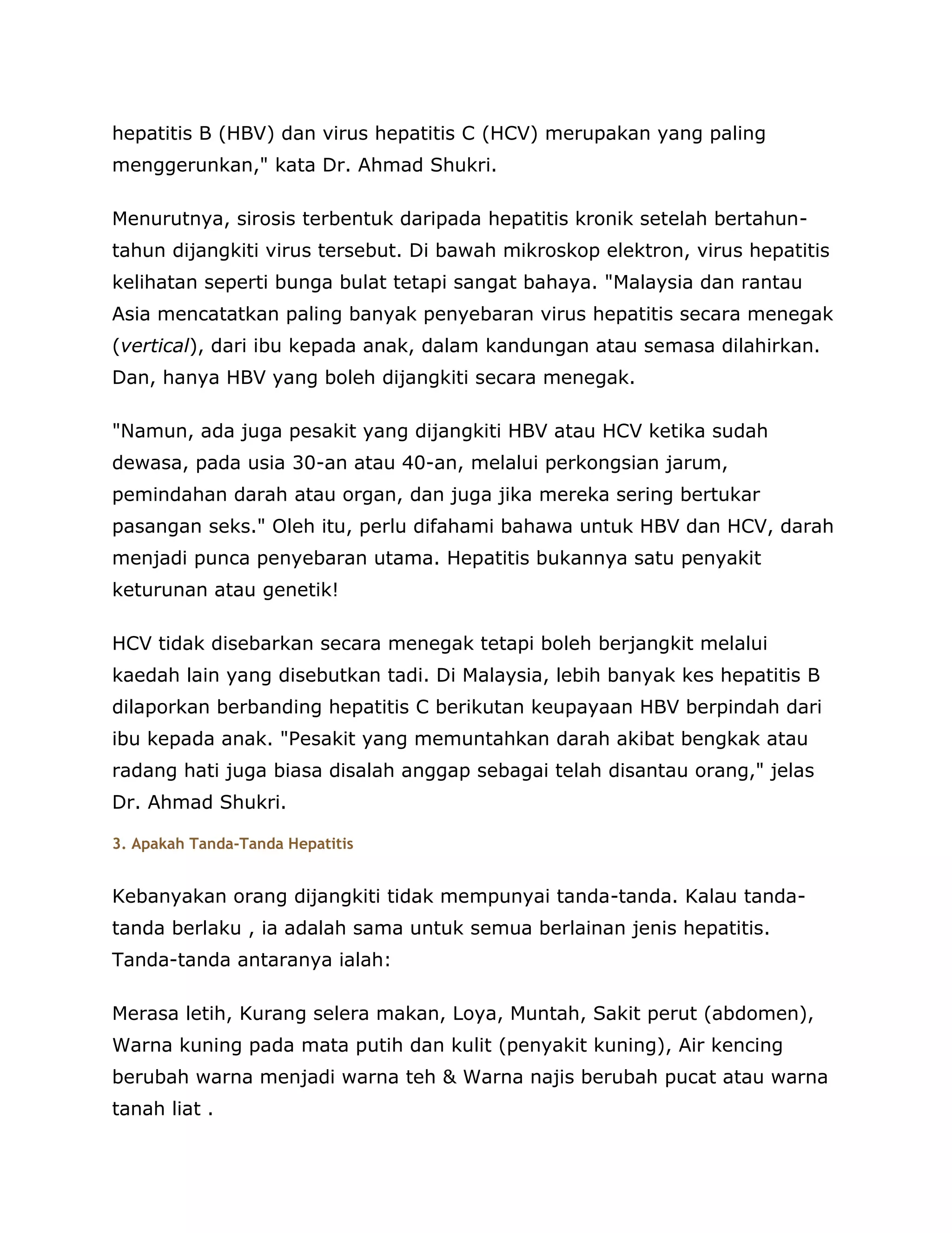 Hepatitis b punca kanser hati | DOCX