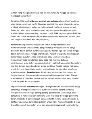 Hepatitis b punca kanser hati | DOCX