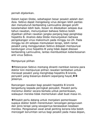 Hepatitis b punca kanser hati | DOCX