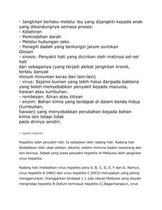 Hepatitis b punca kanser hati | DOCX