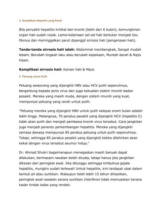 Hepatitis b punca kanser hati | DOCX