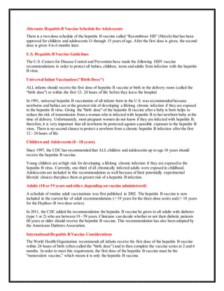 Hepatitis b vaccination | DOCX | Infectious Diseases | Diseases and ...