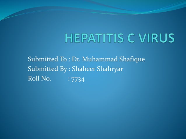 Hepatitis C Virus Hcv Ppt 3153