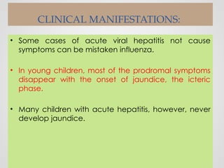 hepatitis ppt includes hepatitis in children- pathophysiology, signs ...