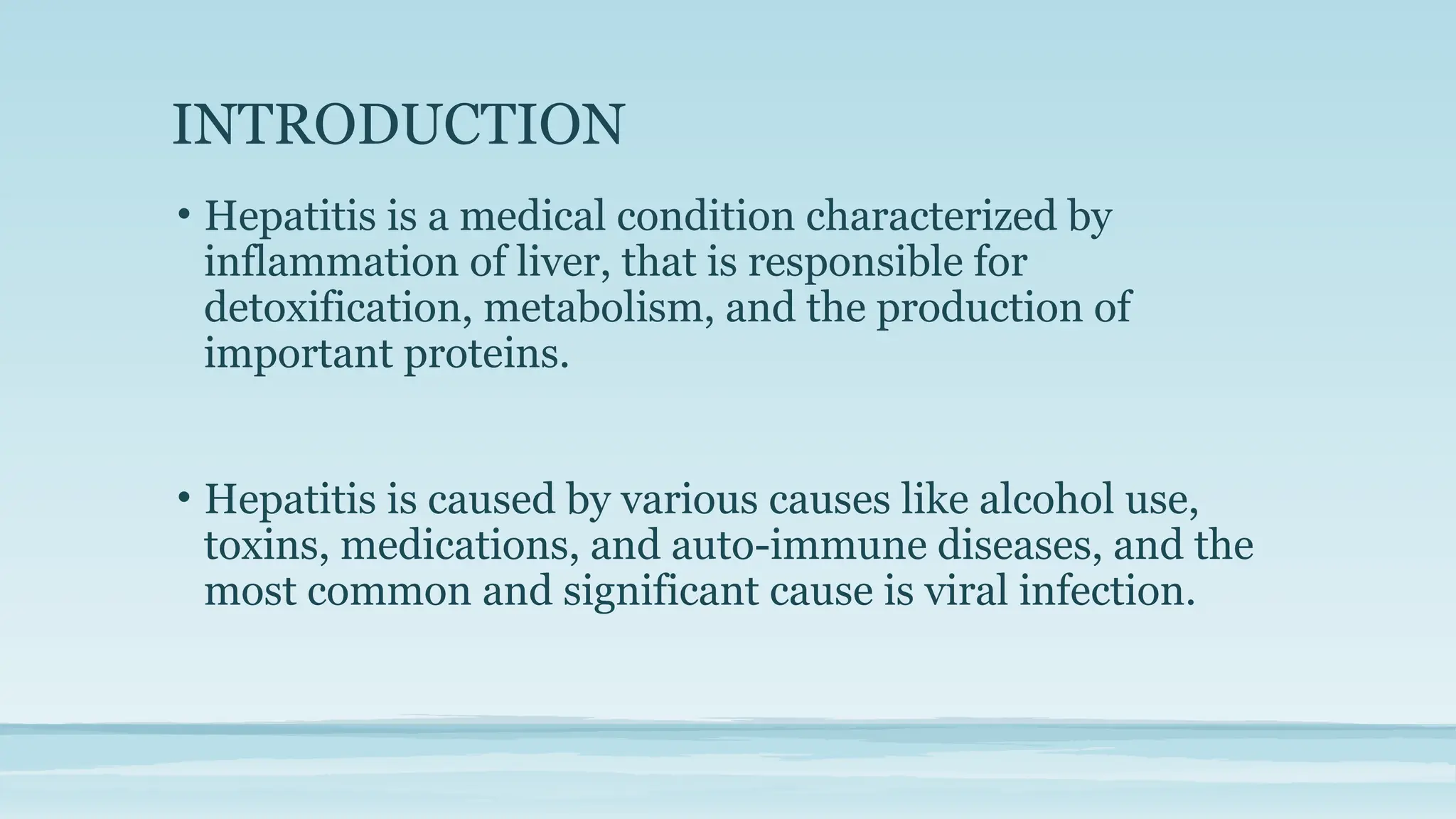 HEPATITIS PT is a disease caused by virus | PPTX