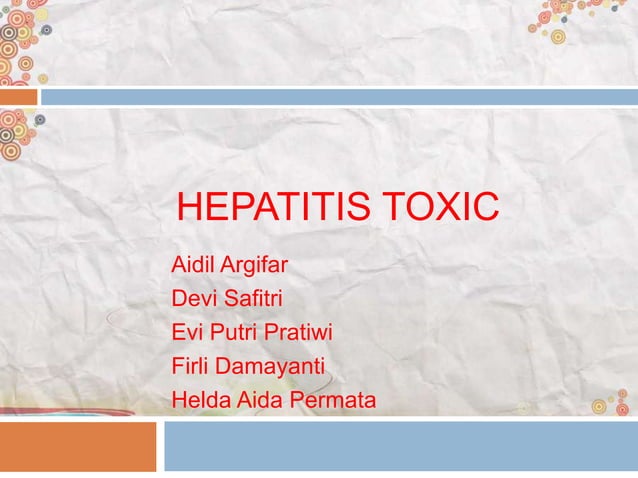 Hepatitis toxic | PPT