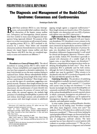 Hepatology - 2007 - Valla - The diagnosis and management of the Budd ...