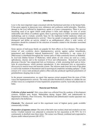 Hepatoprotective activity of sida | PDF
