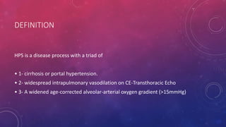 Hepatopulmonary syndrome | PPTX
