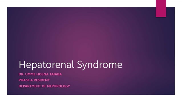 Hepatorenal Syndrome. Defination, types, Diagnostic criteria | PPTX ...