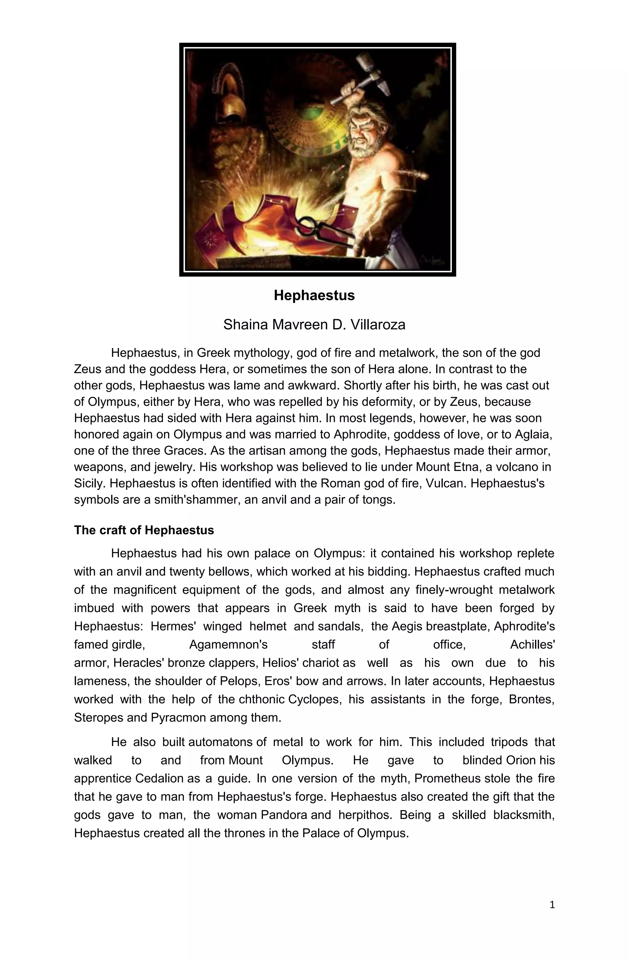 Hephaestus | DOCX