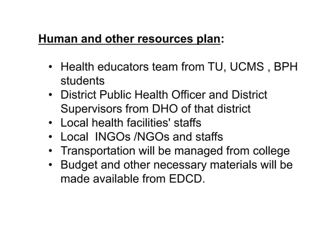 Health education program planning on malaria control | PPT