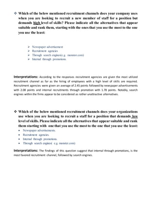 Summer Training Report on recruitment channels evaluation | DOCX