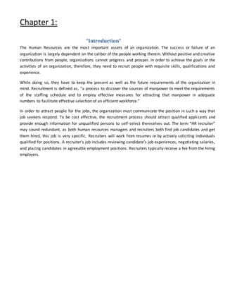 Summer Training Report on recruitment channels evaluation | DOCX