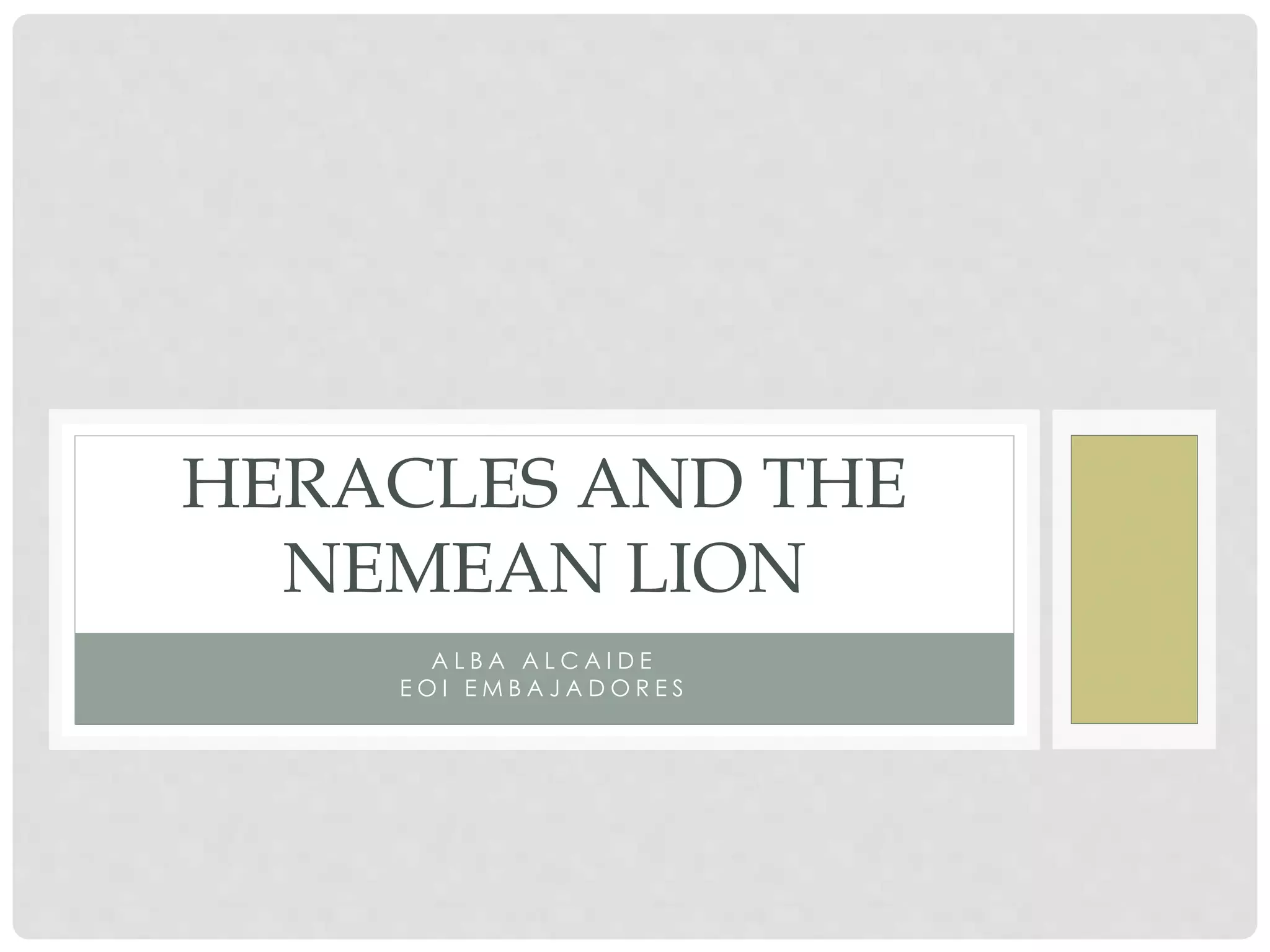 Heracles and the nemean lion | PPT