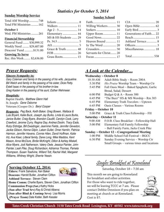 Tates Creek Christian Church weekly Herald for October 8, 2014 | PDF