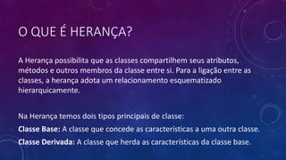 Apresentação sobre Herança - Orientação a Objetos | PPTX