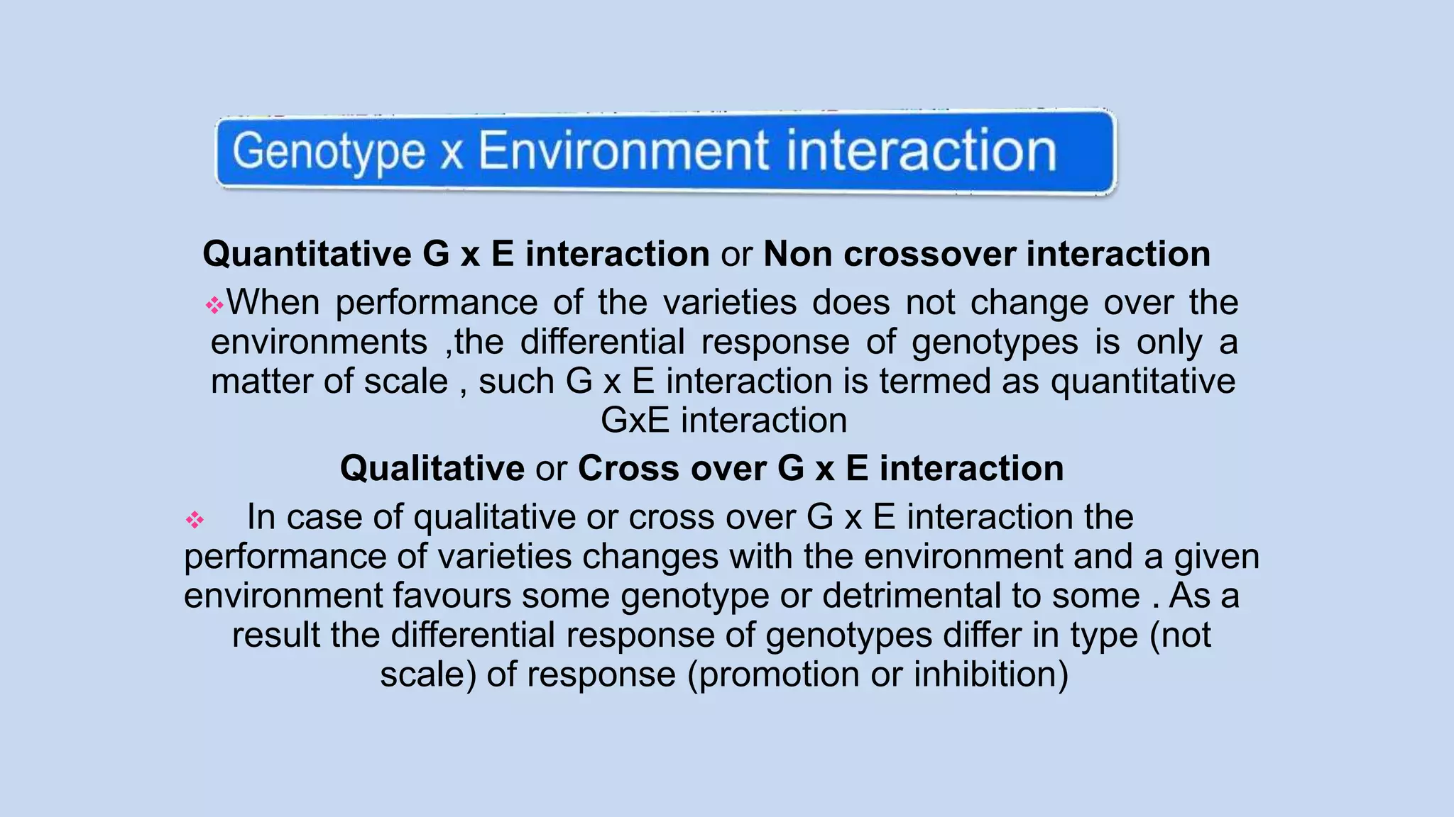 Heratability, genetic advance, Genotype xEnviromental interaction | PPTX