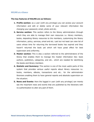 Herat University Library Management System English User Manual | PDF