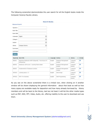 Herat University Library Management System English User Manual | PDF