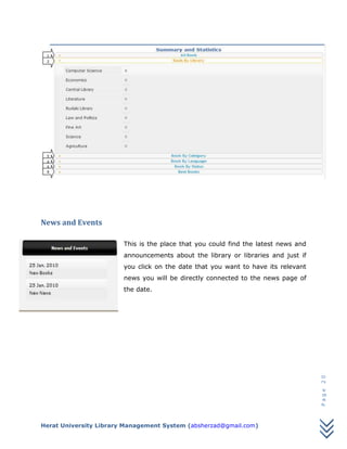 Herat University Library Management System English User Manual | PDF