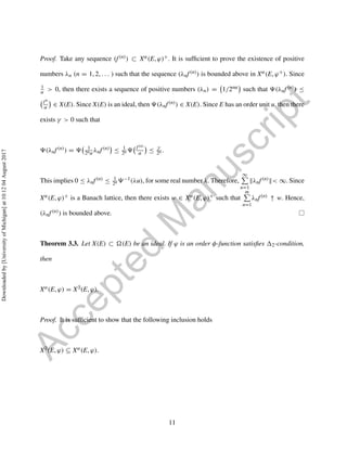 Some Characterizations of Riesz Valued Sequence Spaces generated by an Order ϕ-Function | PDF