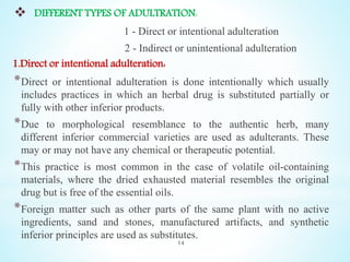 adulteration in Herbal drugs | PPTX