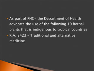 Herbal medicine- PHC | PPT