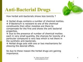 Herbal antibacterial drugs | PPTX