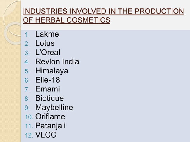 Herbal cosmetics, Classification, Economic aspects and Industries ...