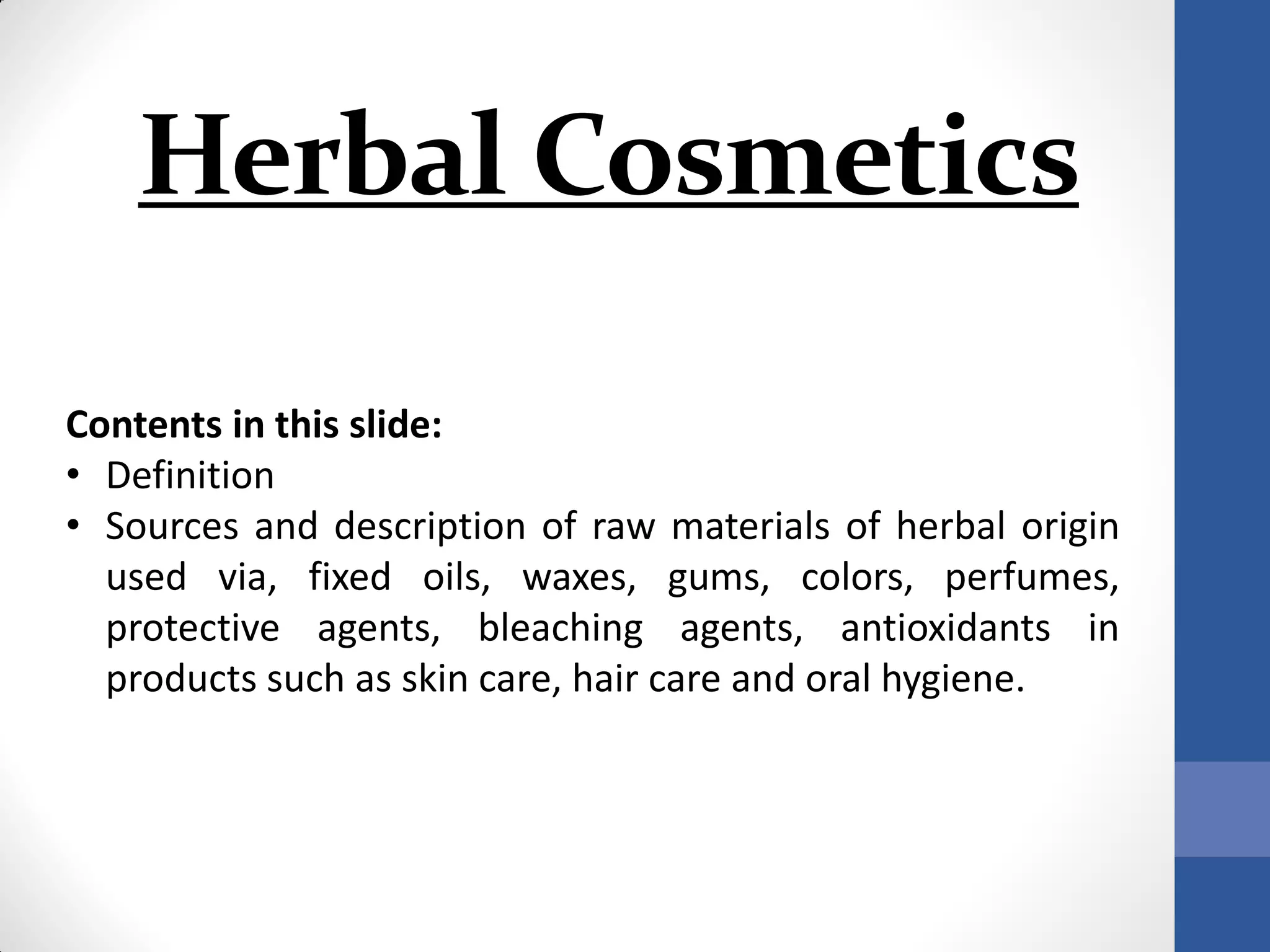 Herbal Cosmetics Herbal Drug Technology B Pharmacy | PDF