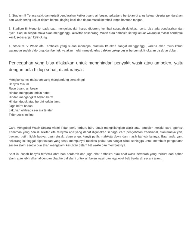 cara mengobati wasir ringan | PDF