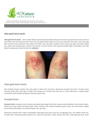 obat gatal eksim basah | PDF