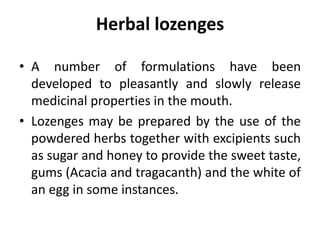 Herbal Drug Preparation - Different Dosage Forms | PPTX