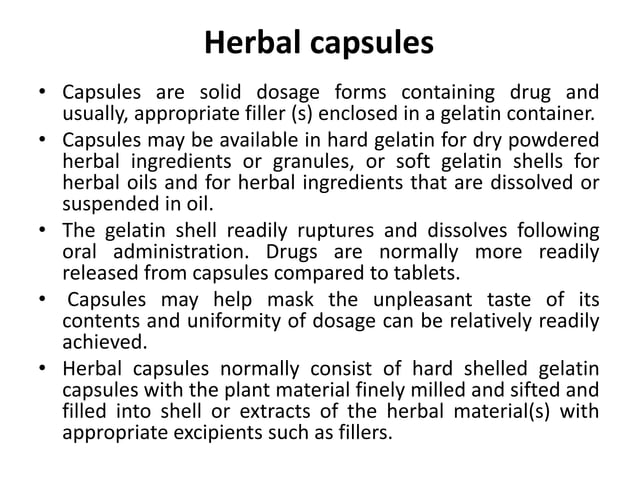 Herbal Drug Preparation - Different Dosage Forms | PPTX