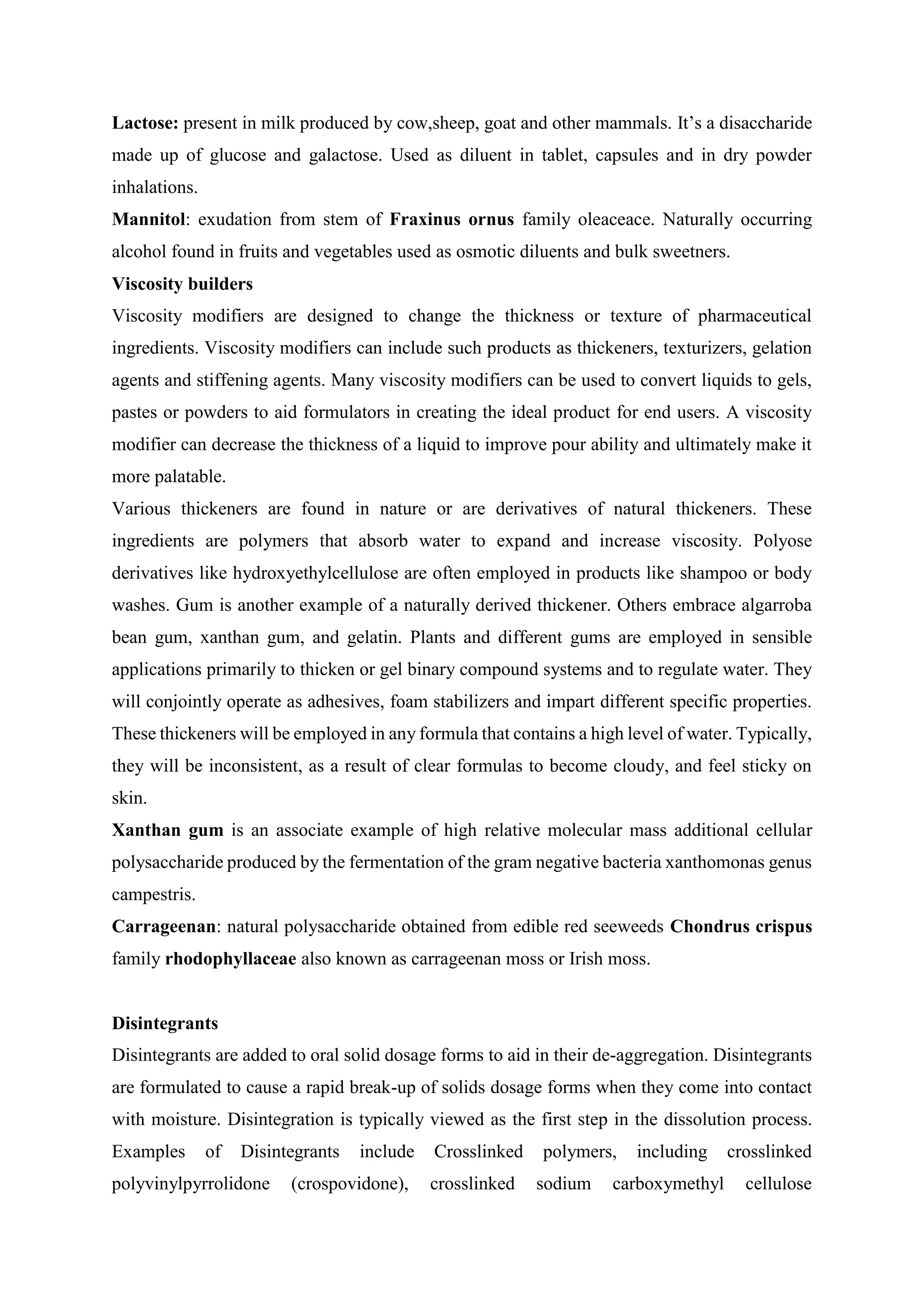 Herbal excipients and herbal formulations | DOCX