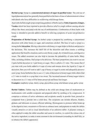 Herbal excipients and herbal formulations | DOCX