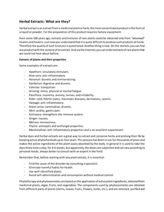 Herbal extracts | DOCX