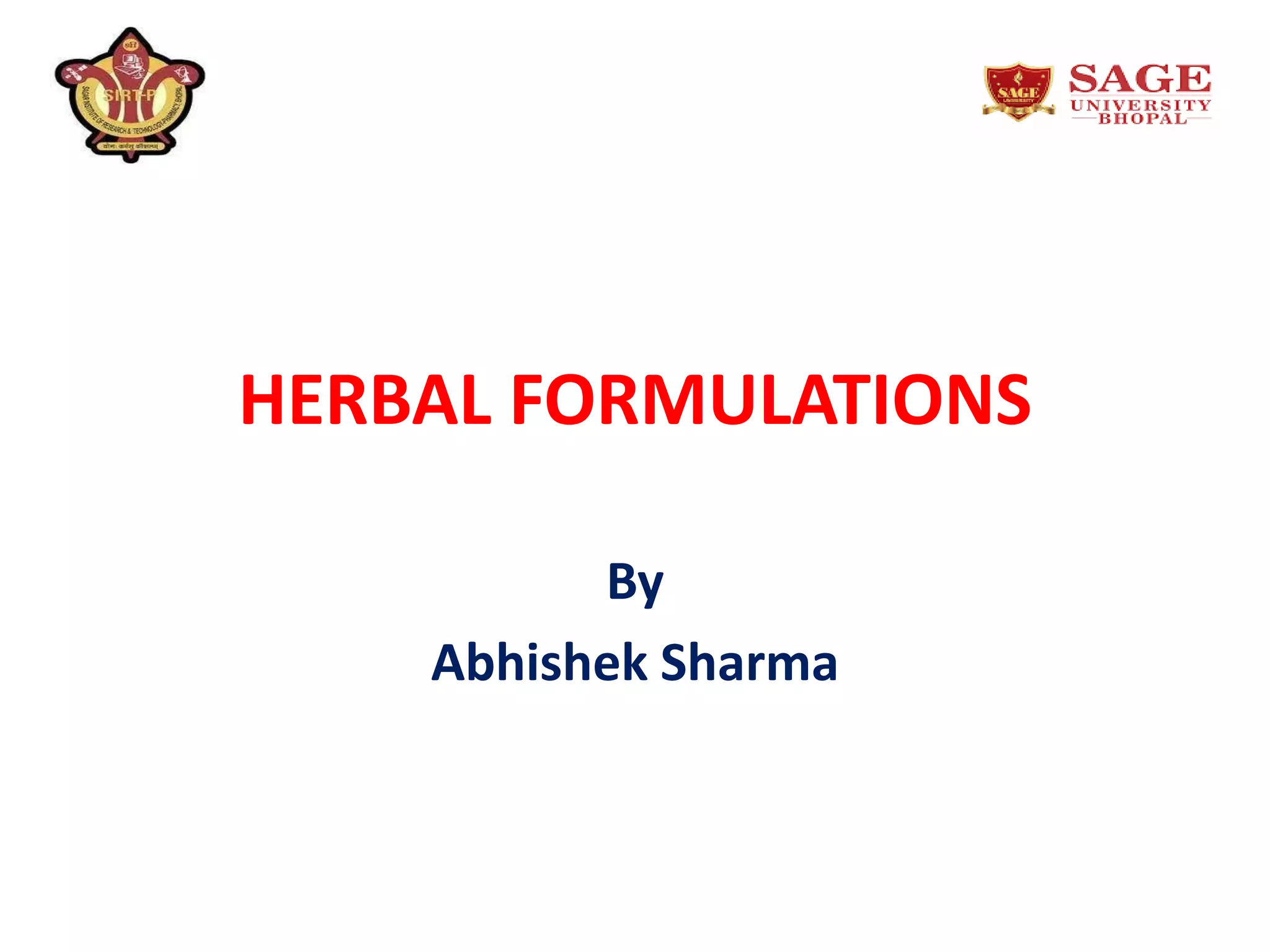 HERBAL FORMULATION SLIDESHARE | PDF