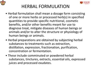 HERBAL FORMULATION SLIDESHARE | PDF