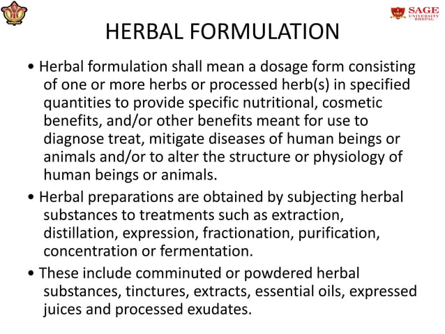 HERBAL FORMULATION SLIDESHARE | PPT