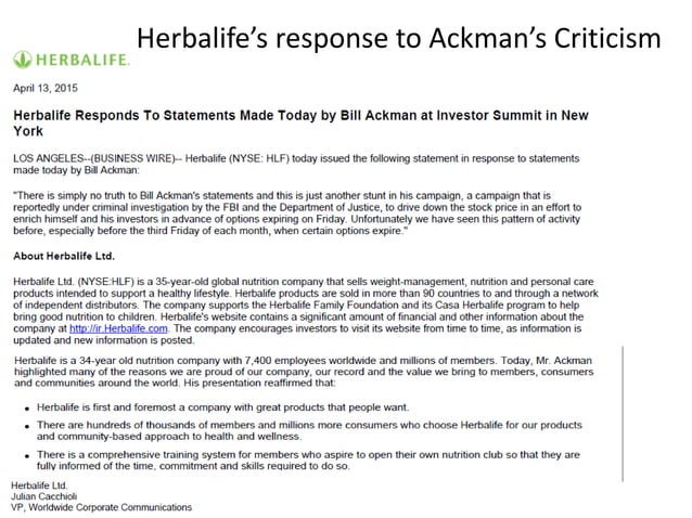 Herbalife vs. Bill Ackman | PPT