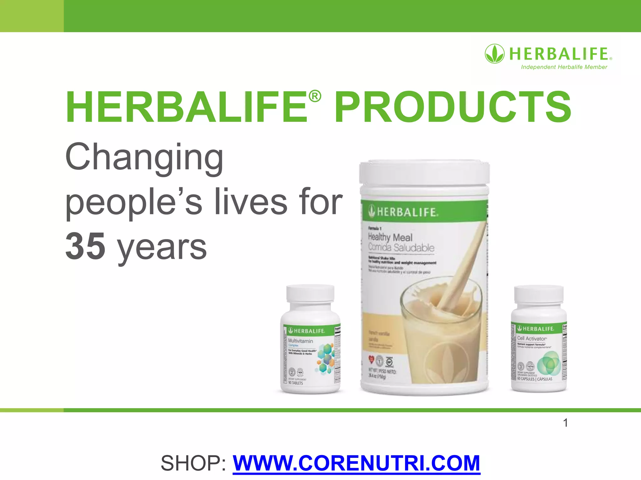 Herbalife Product Presentation - www.corenutri.com