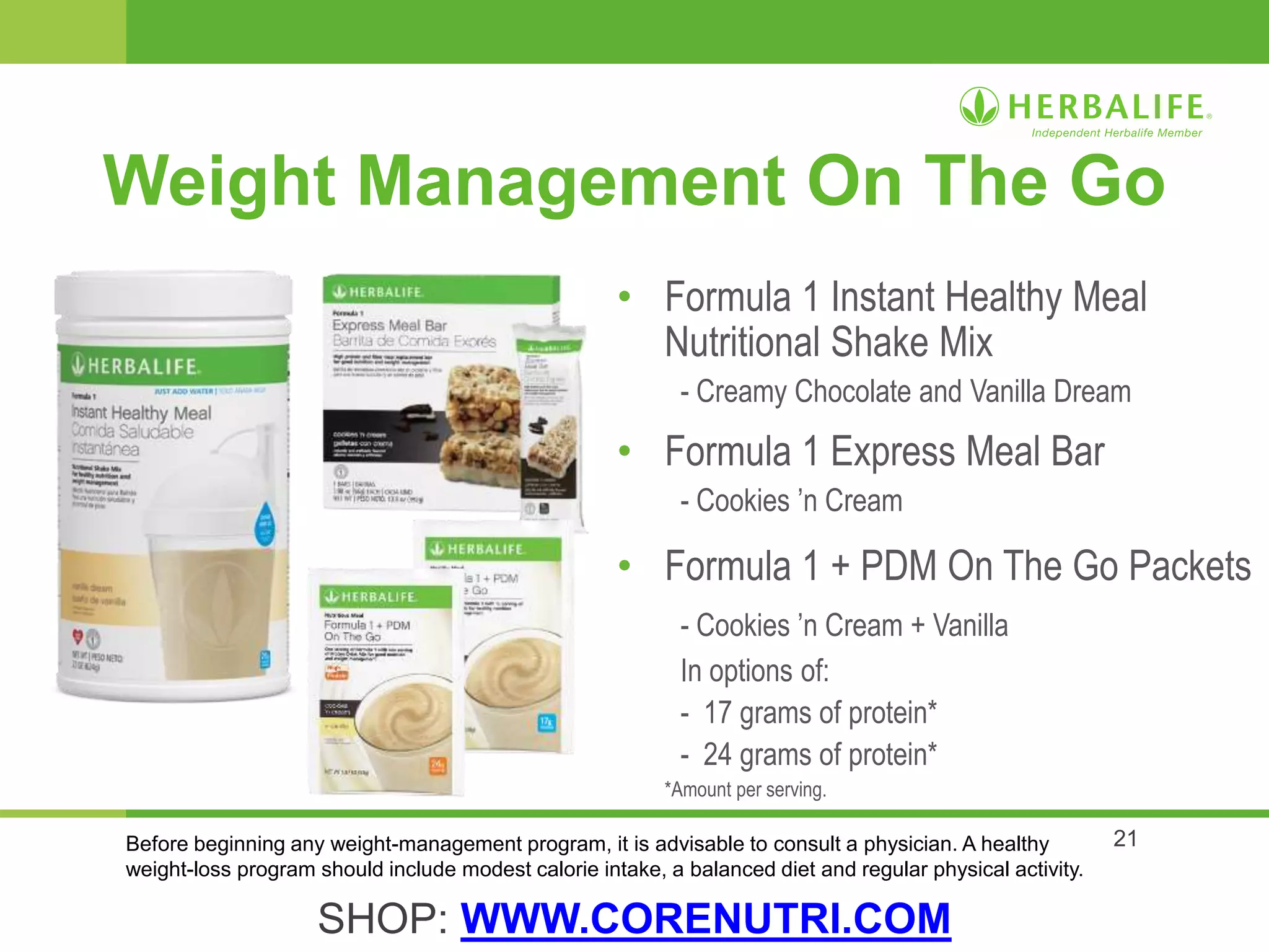 Herbalife Product Presentation - www.corenutri.com