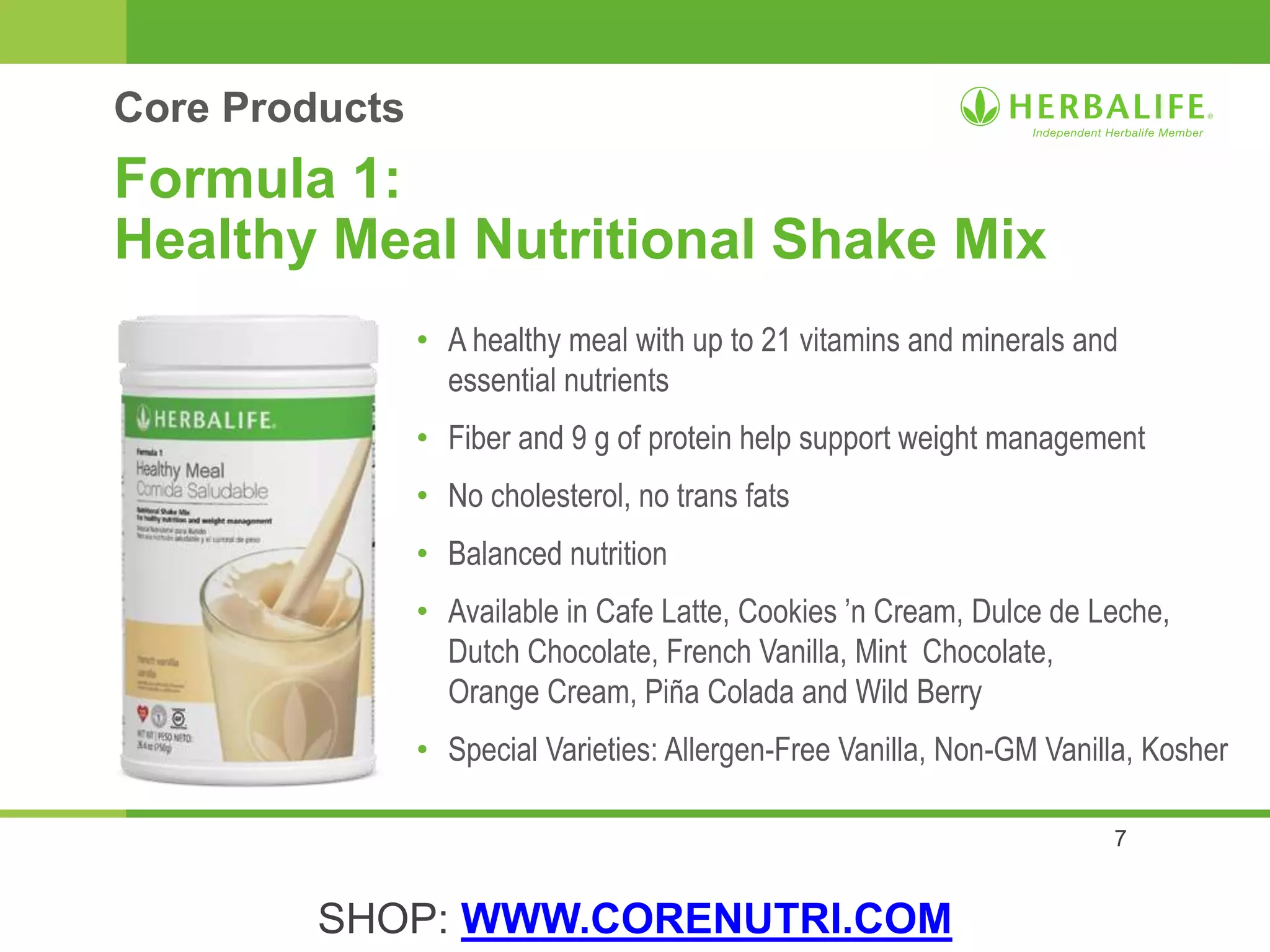 Herbalife Product Presentation - www.corenutri.com