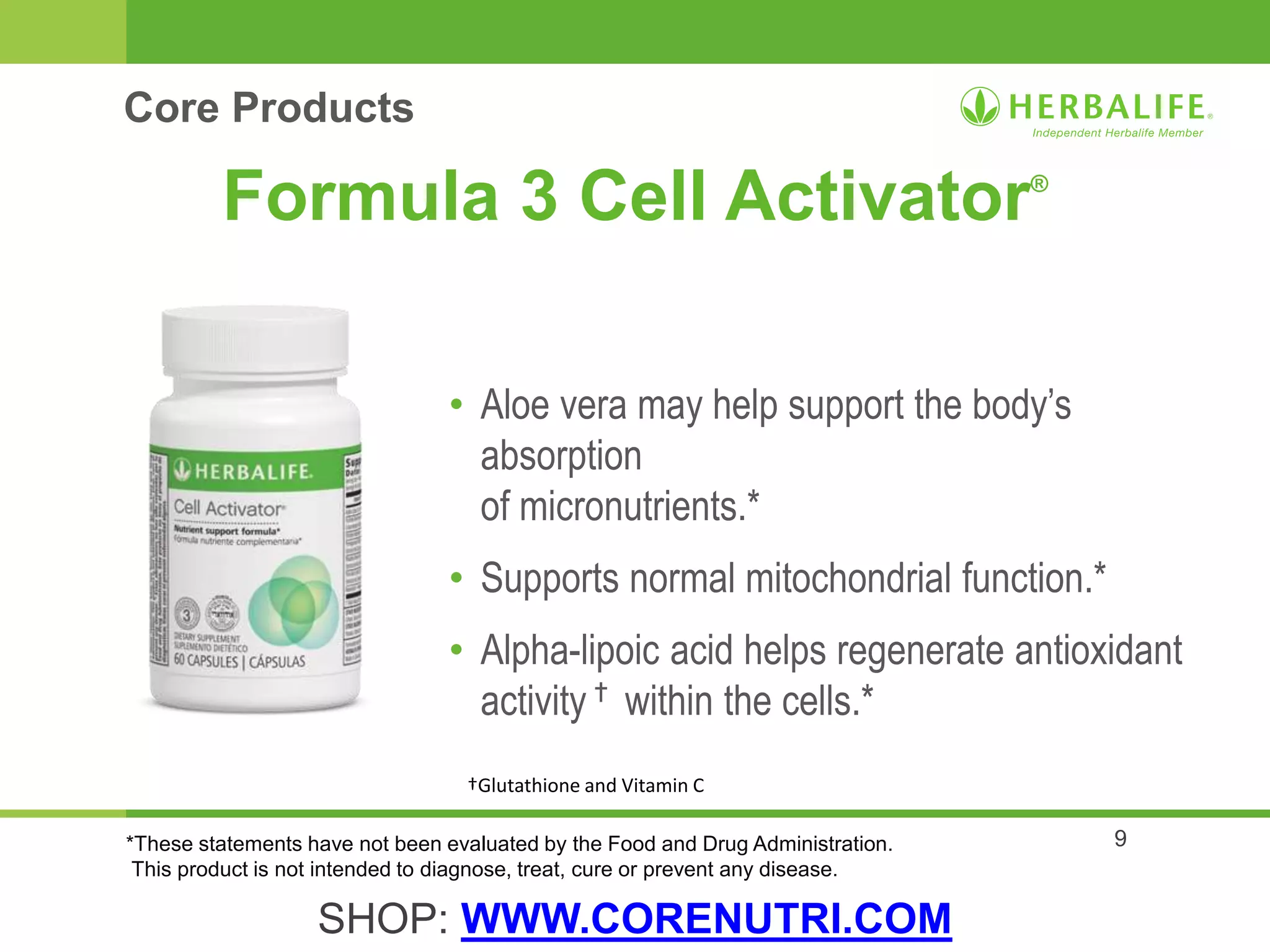Herbalife Product Presentation - www.corenutri.com
