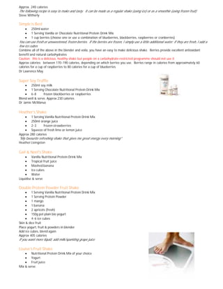 Herbalife shake recipe book | PDF