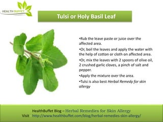 Herbal Remedies for Skin Allergy | PPTX